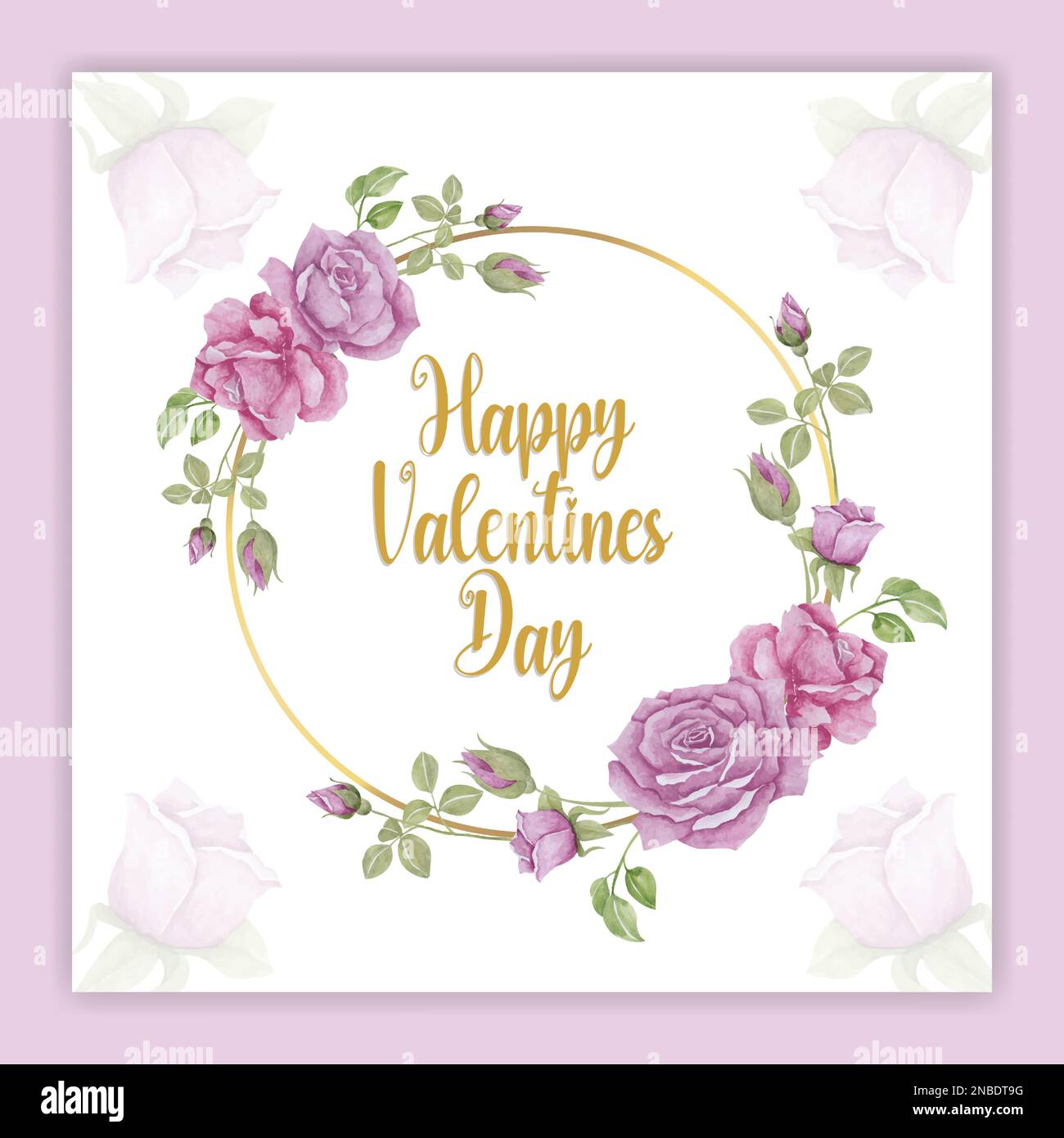 Beautiful wreath with inscription Happy Birthday isolated on white ...