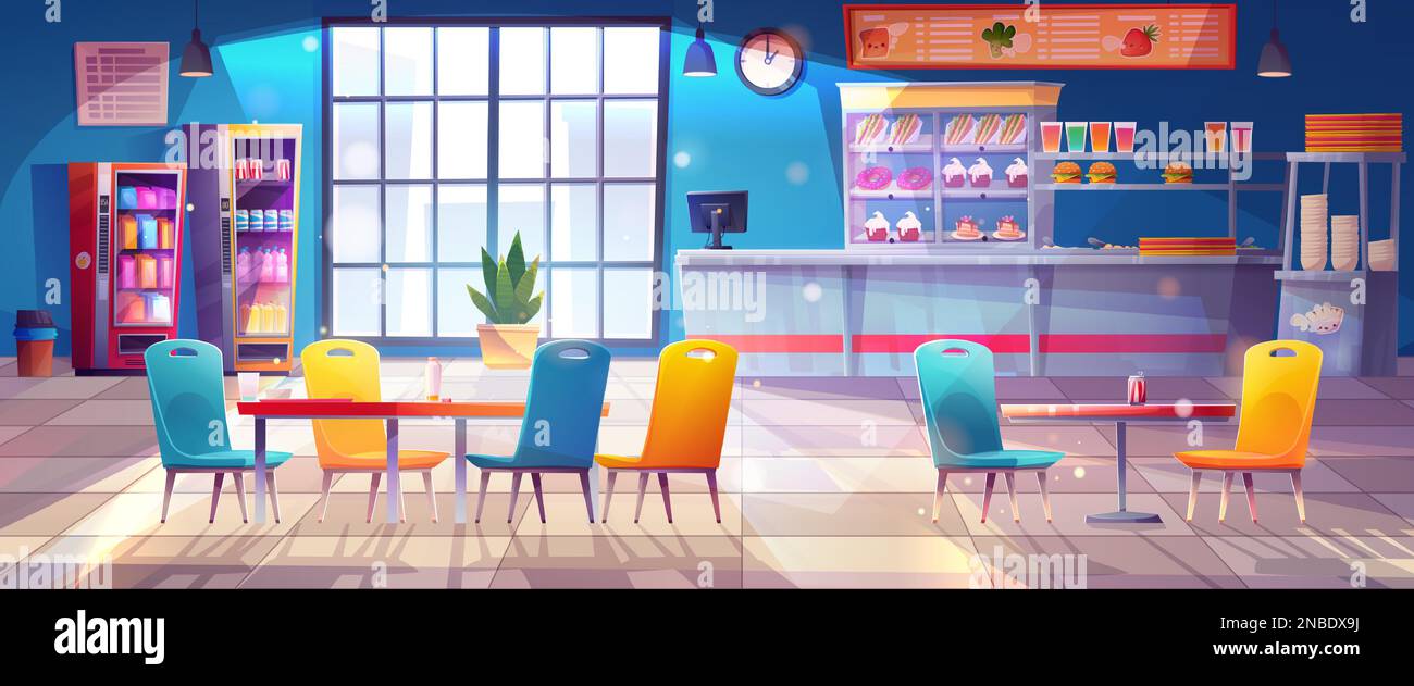 Cartoon School Cafeteria