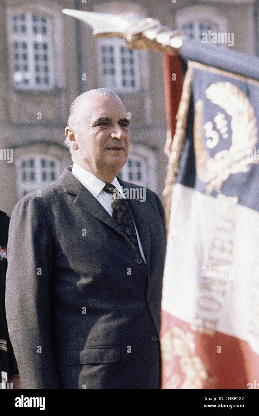 French President Georges Pompidou, during his visit to the Lorraine ...