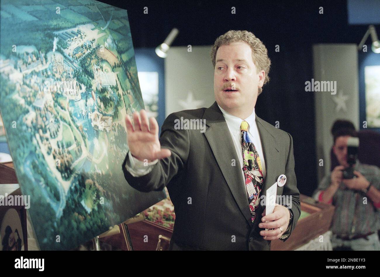 Bob Weis of the Walt Disney Company’s Imagineering Department, points ...