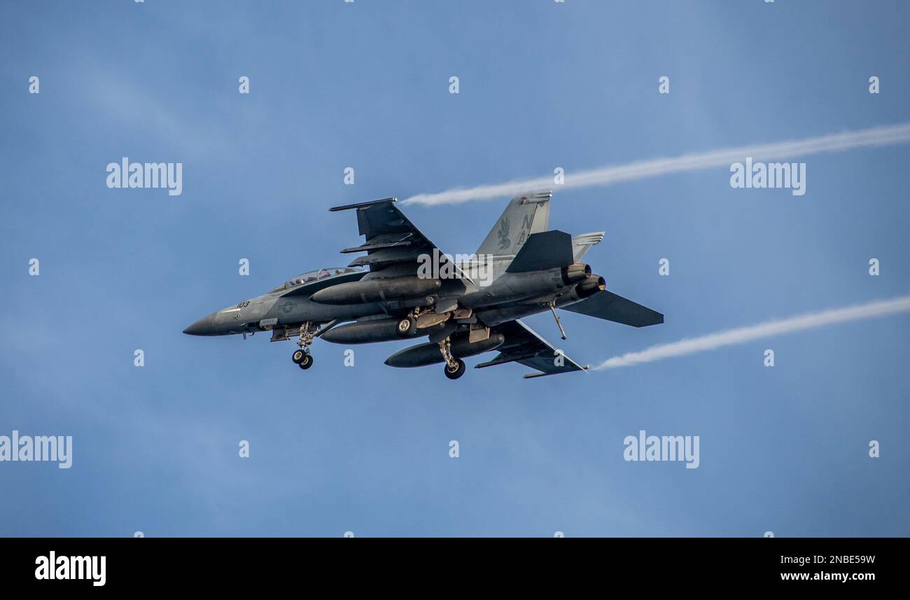 230211-N-MJ302-2420 SOUTH CHINA SEA (Feb.11, 2023) An F/A-18F Super ...