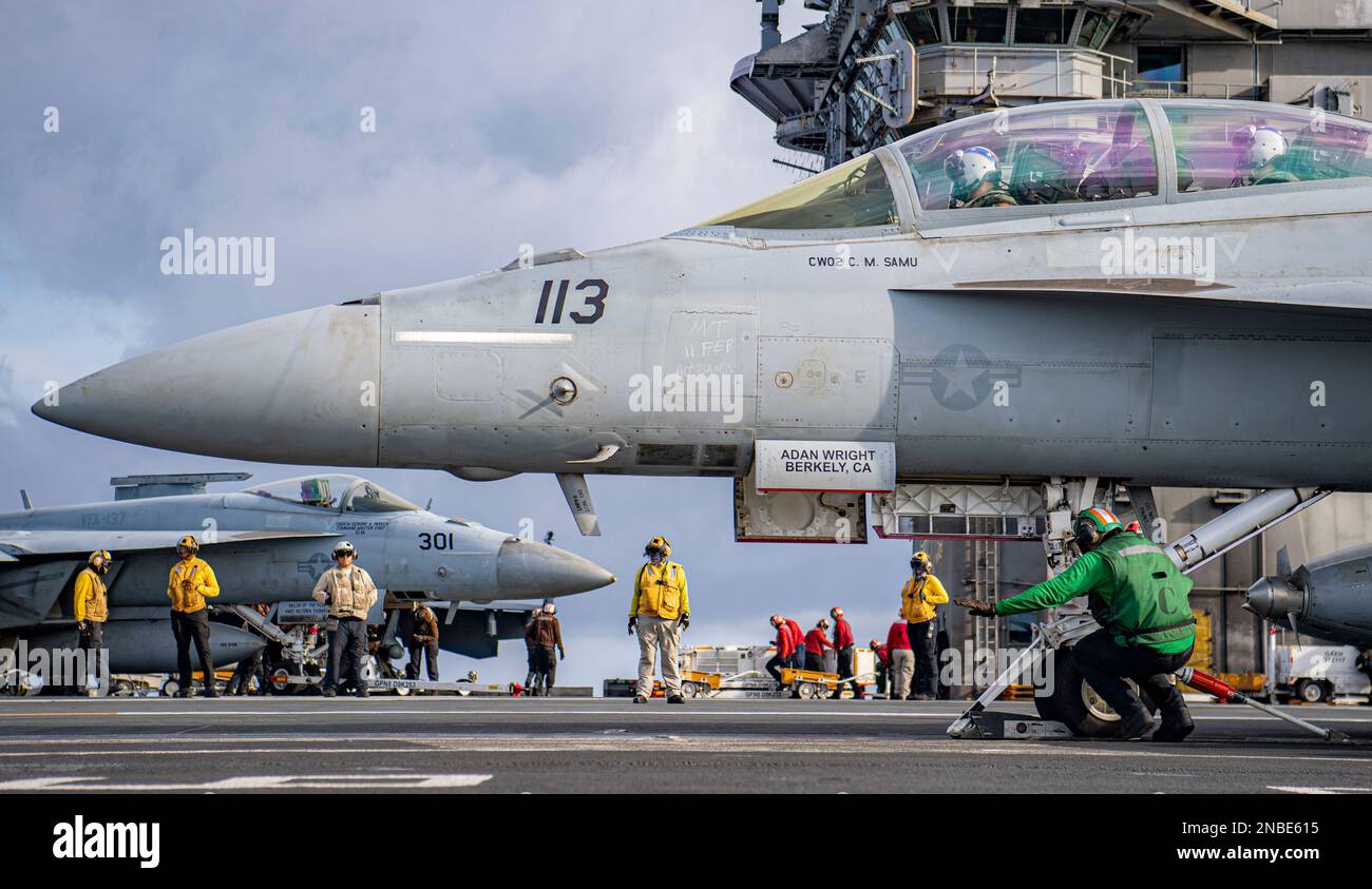 230211-N-DU622-2082 SOUTH CHINA SEA (Feb.11, 2023) An F/A-18F Super ...