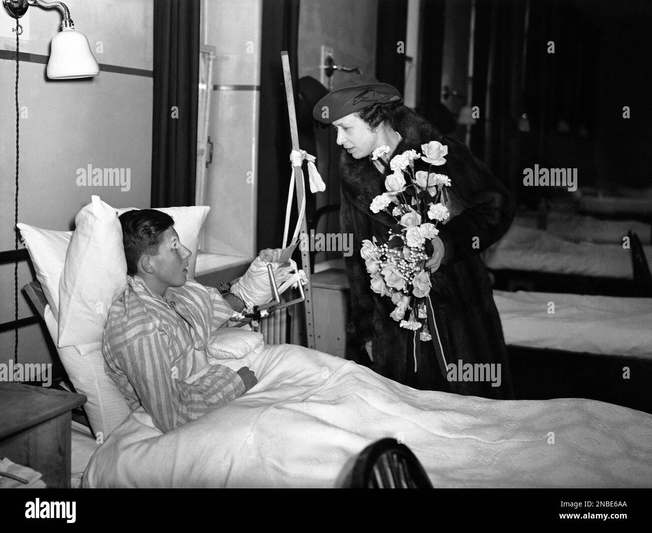Britain's Princess Mary, the Princess Royal chatting to aircraftman C ...