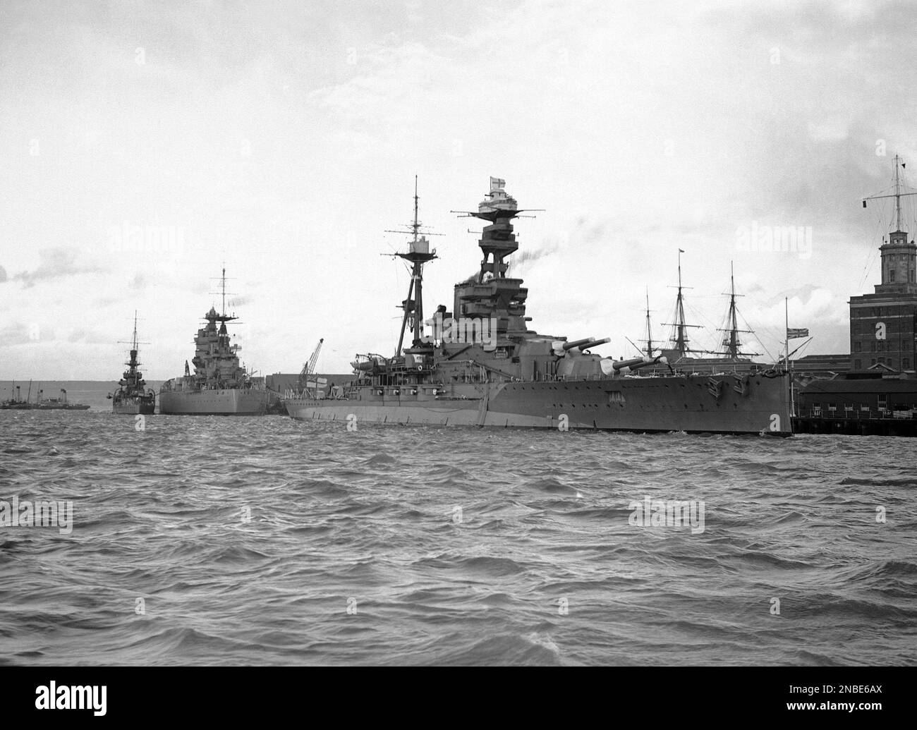 The HMS Royal Oak at anchor in Portsmouth, England on Nov. 23, 1938 ...