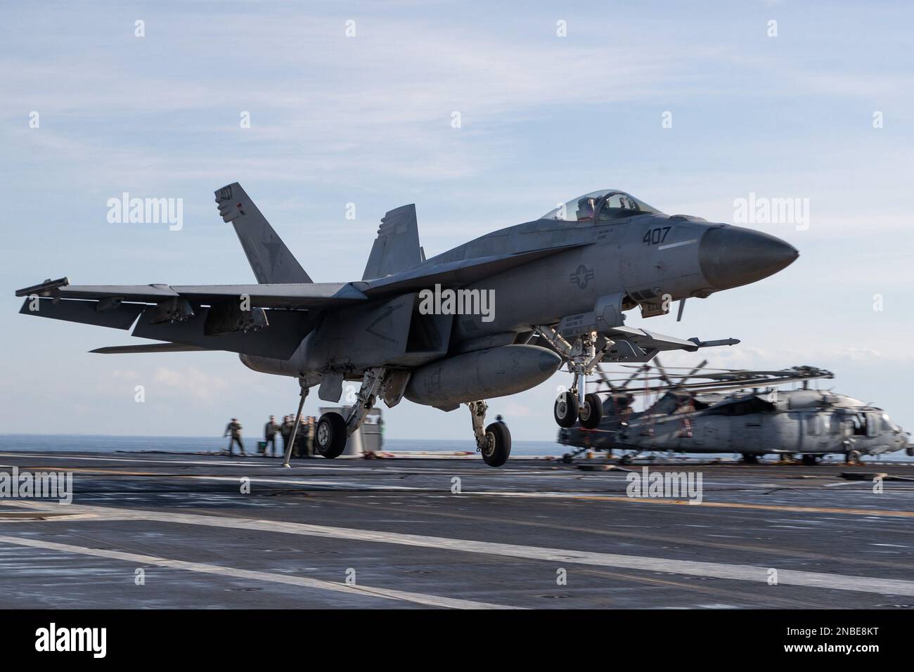 An FA-18E Super Hornet, attached to the "Sunliners" of Strike Fighter ...
