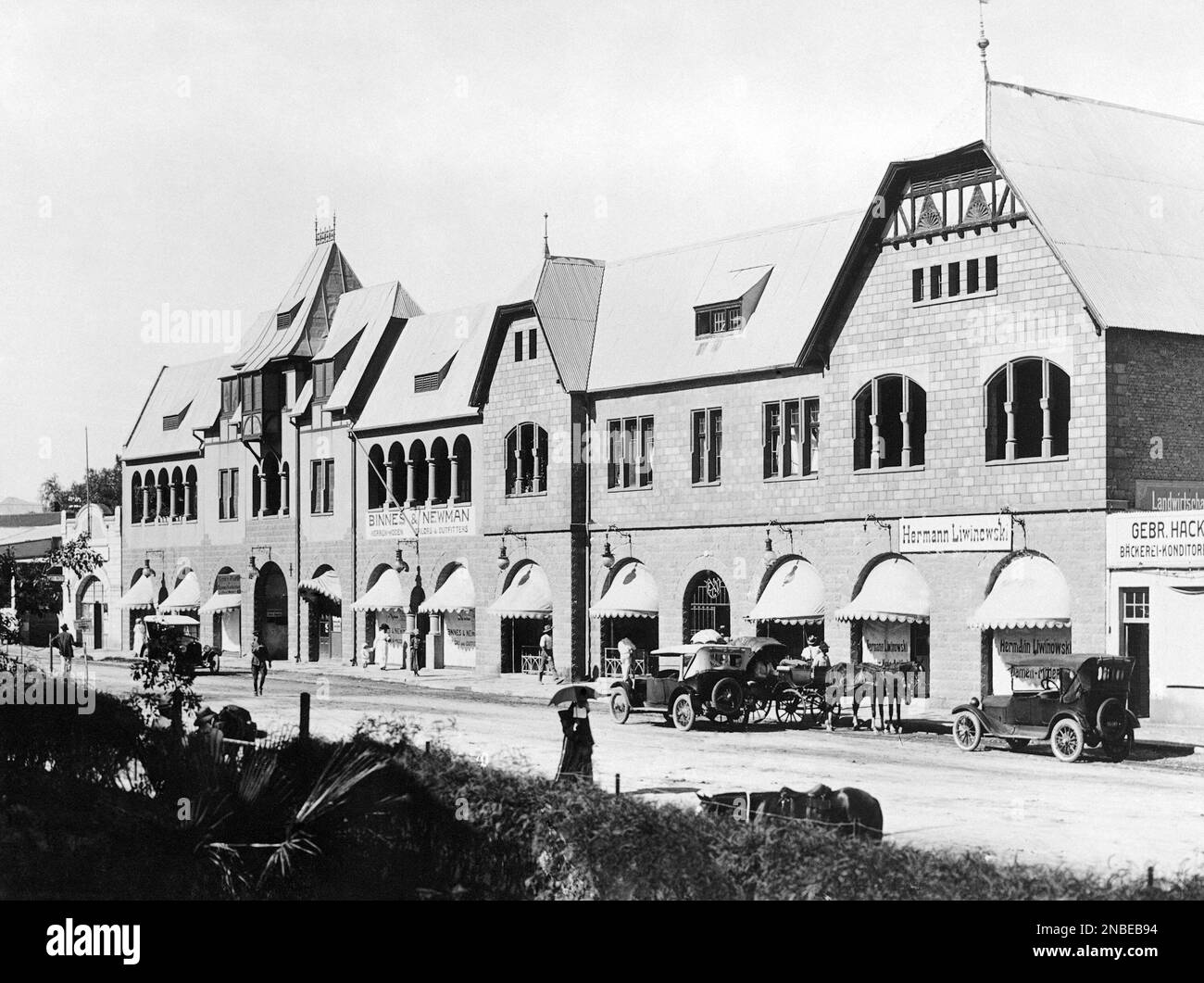 The shopping area in Windhoek, the capital of Namibia shown around Nov ...