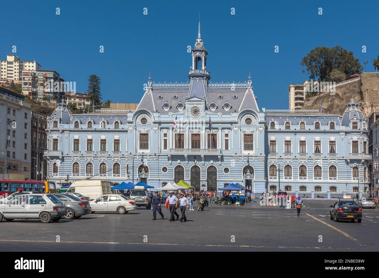 The Armada de Chile building at Plaza Sotomayor, Valparaiso, Chile ...