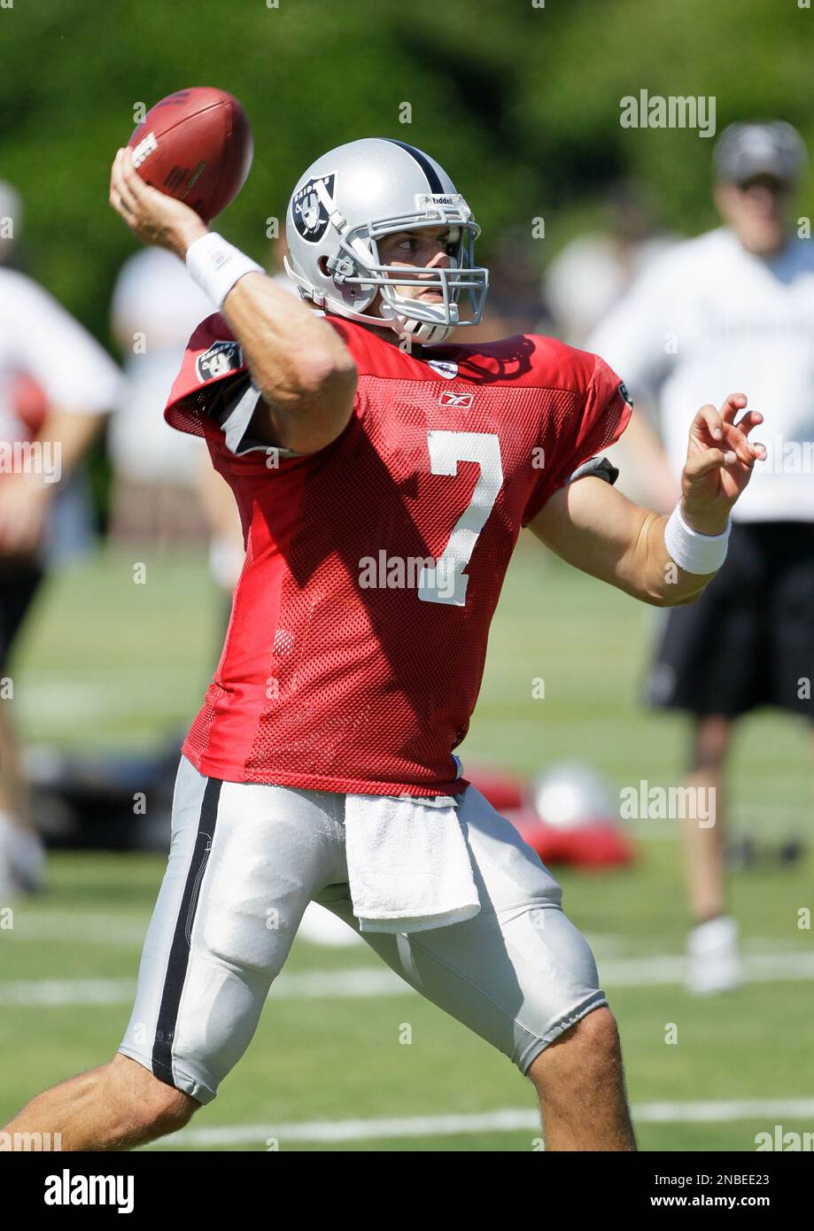 Oakland Raiders quarterback Kyle Boller during their football training ...