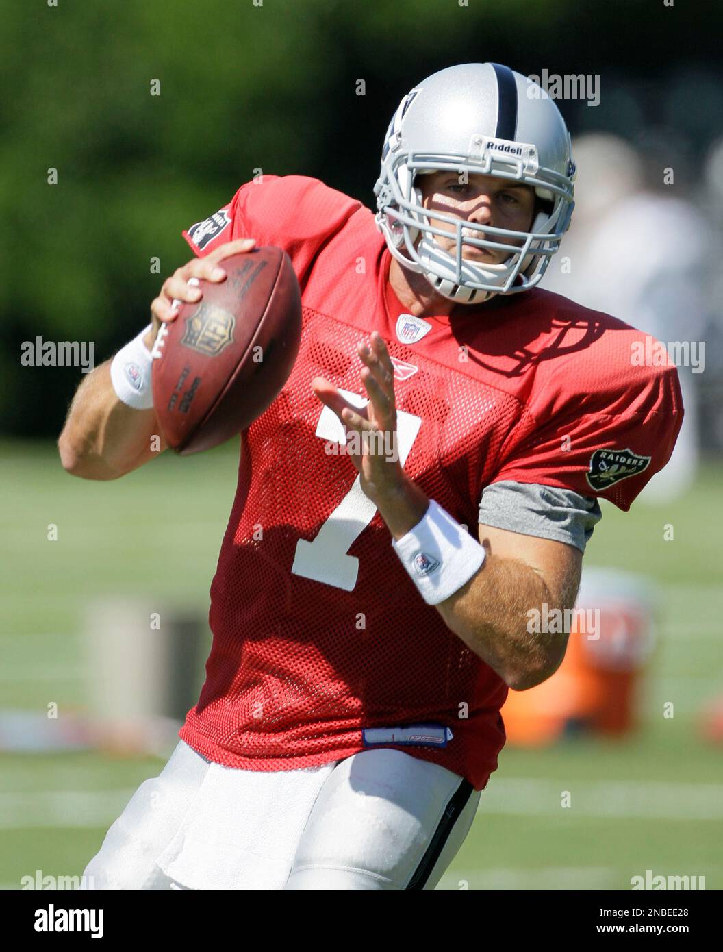 Oakland Raiders quarterback Kyle Boller during their football training ...