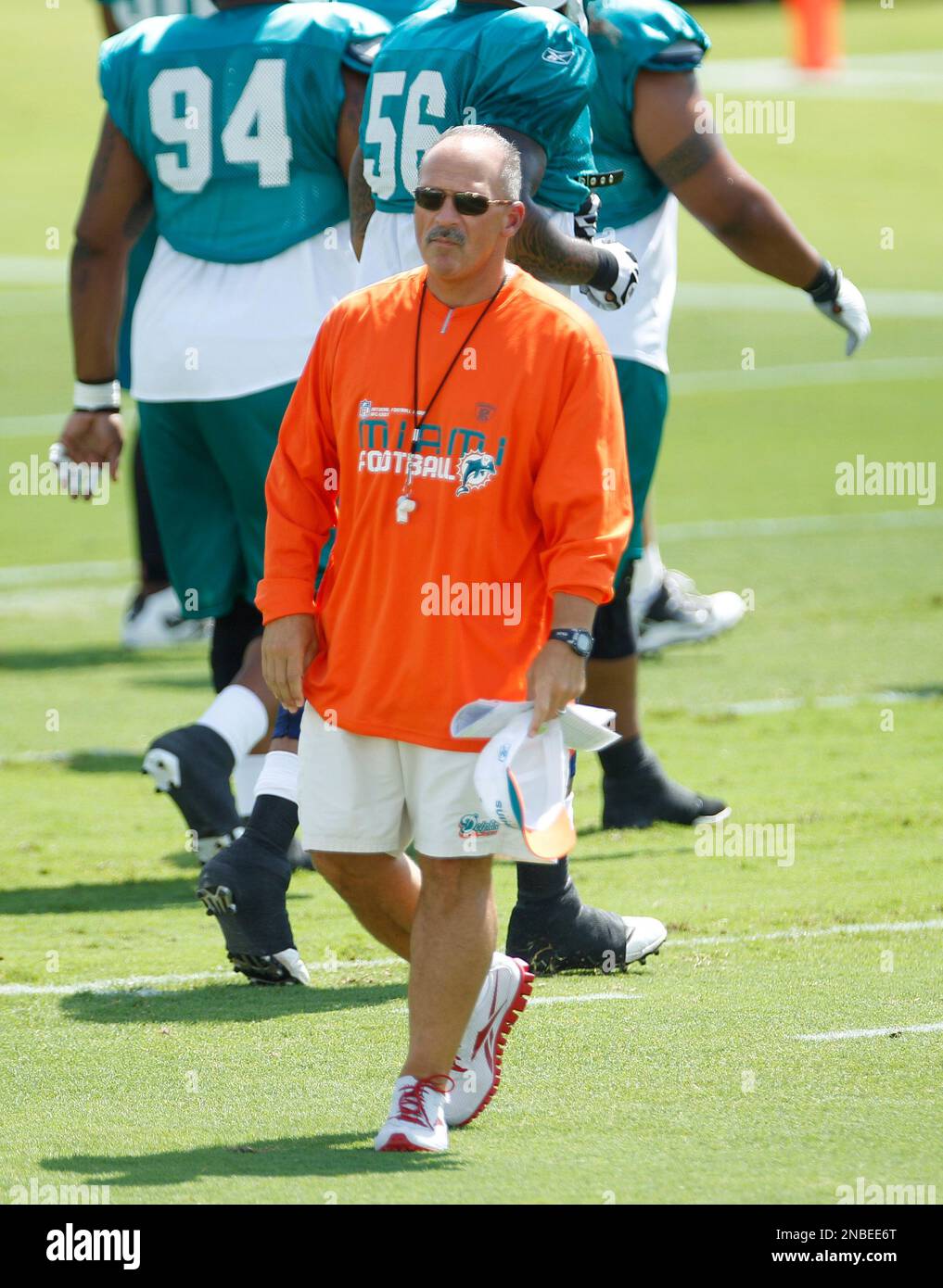Miami Dolphins coach Tony Sparano attends NFL football training camp in ...