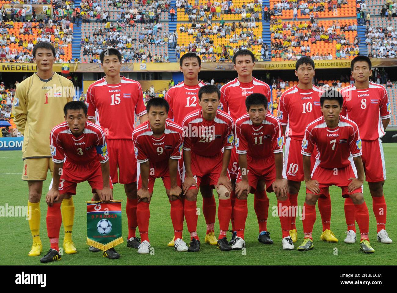 North Korea's soccer team players pose for a team photo prior to a U-20 ...