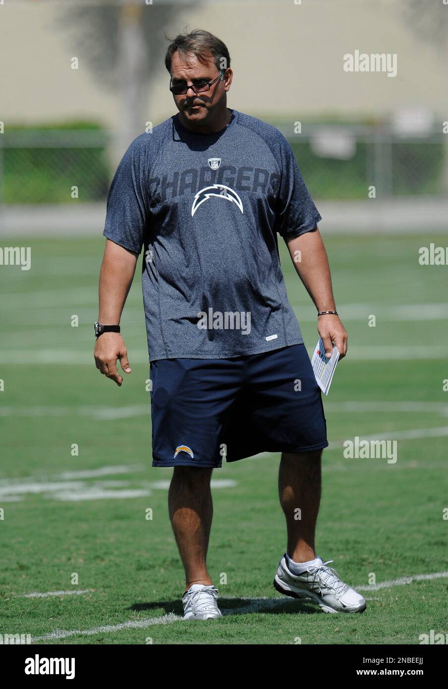 San Diego Chargers defensive coordinator Greg Manusky looks during a ...