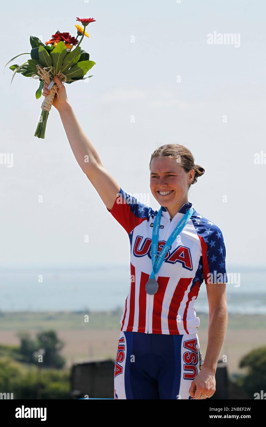 Georgia Gould from the U.S. reacts on her second place during the ...