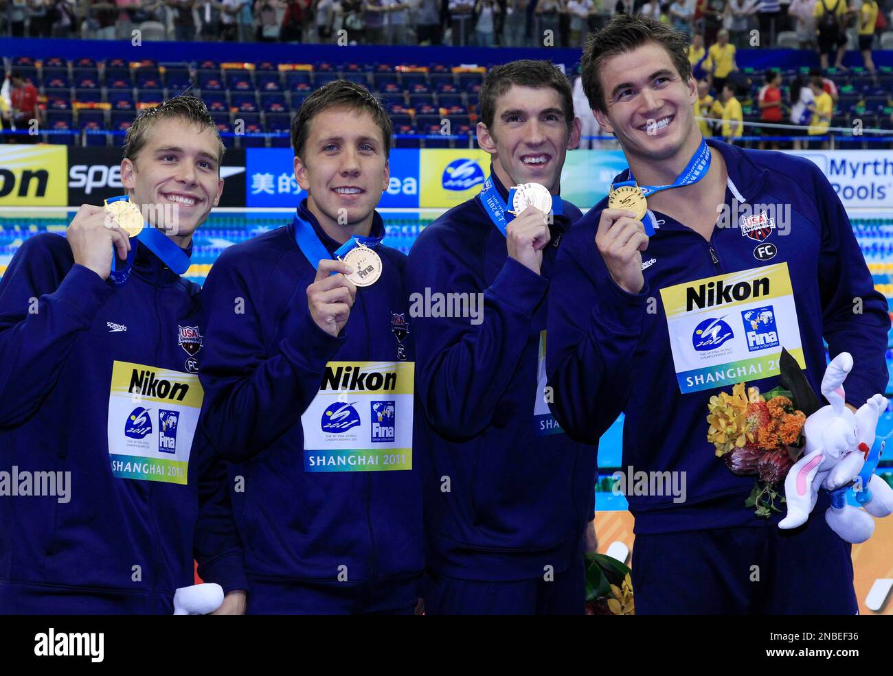 U.S. team members, from left, Nicholas Thoman, Mark Gangloff, Michael ...