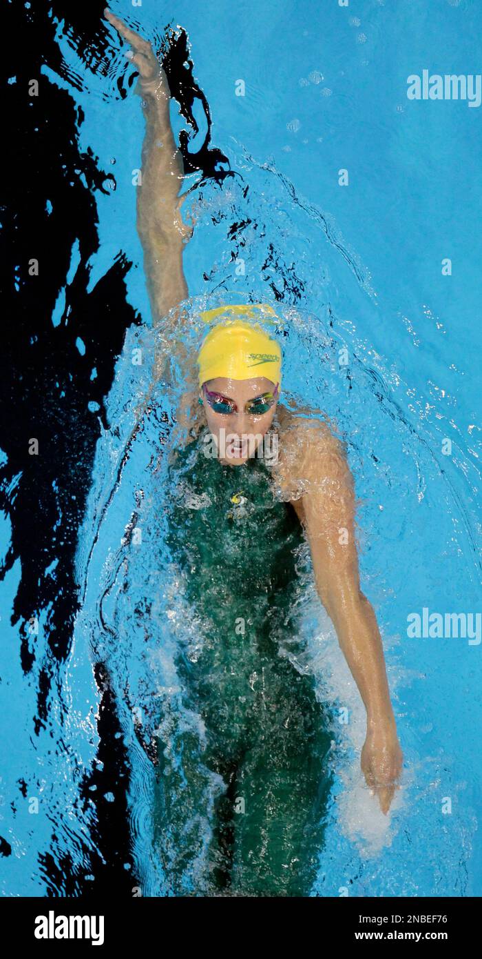 Australia's Stephanie Rice swims on her way to winning the bronze medal ...