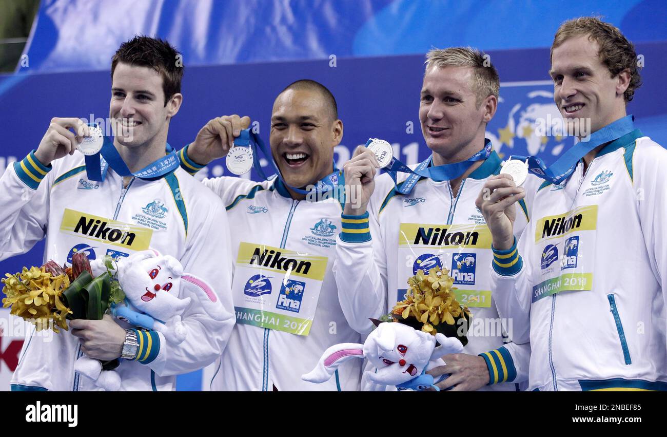Australia's 4X100 Medley Relay team from left, James Magussen, Geoff ...