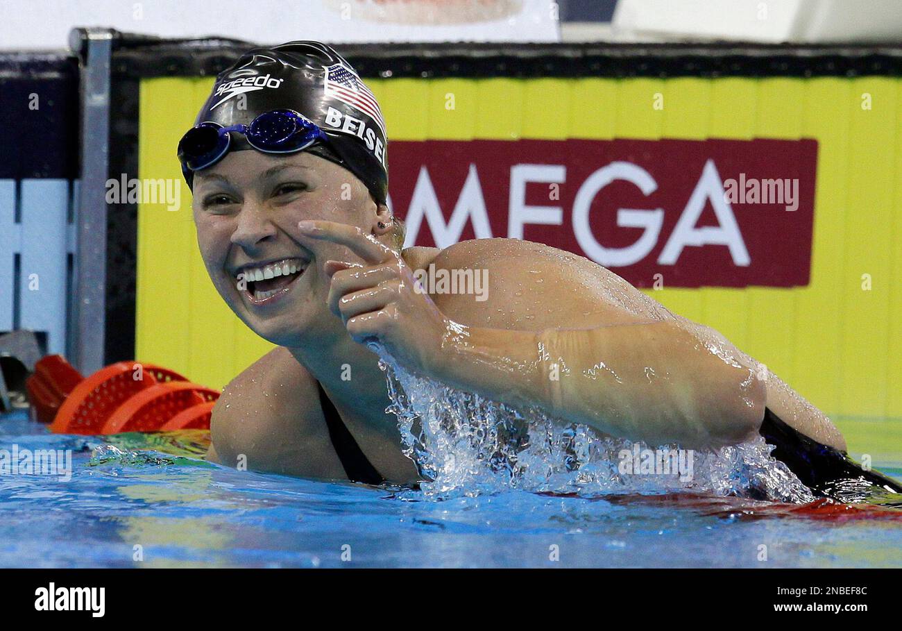U.S.Elizabeth Beisel celebrates after winning the gold medal in the ...