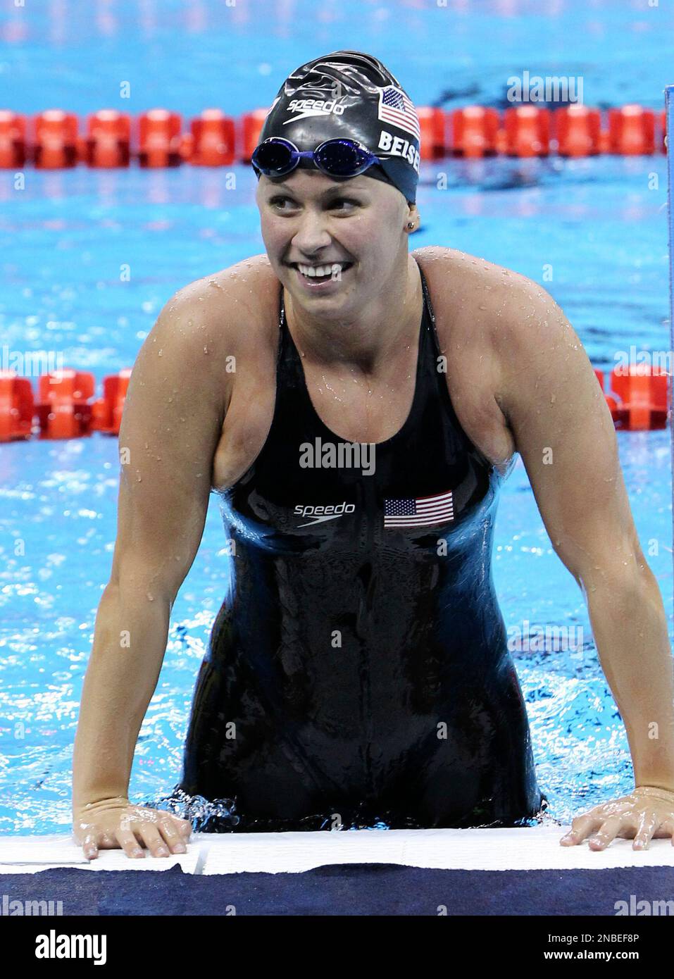 U.S. Elizabeth Beisel prepares to leave the pool after winning the ...