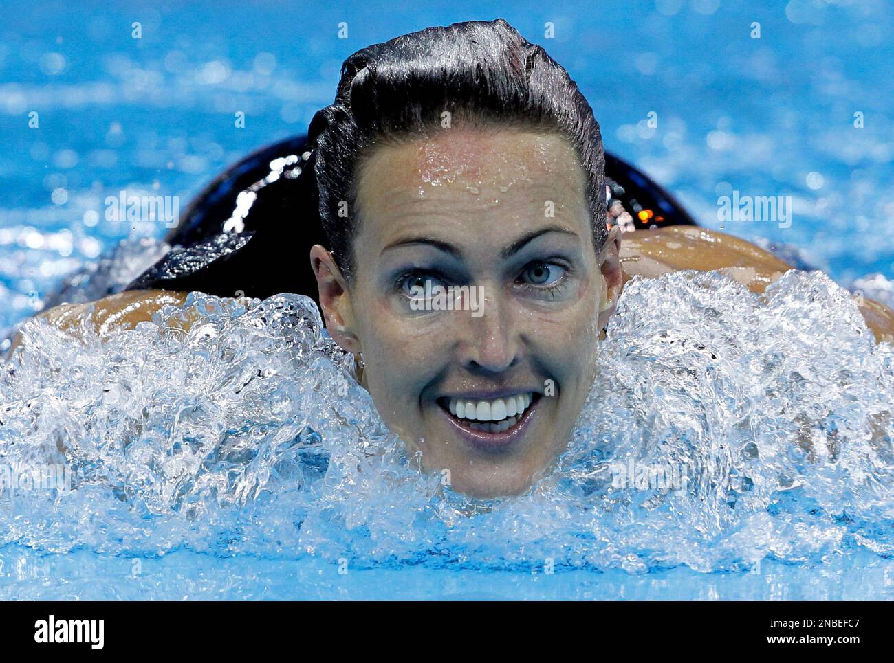 Sweden's Therese Alshammar prepares to leave the pool after winning the ...