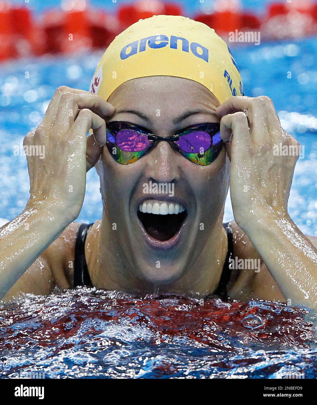 Sweden's Therese Alshammar prepares to take off her goggles after ...