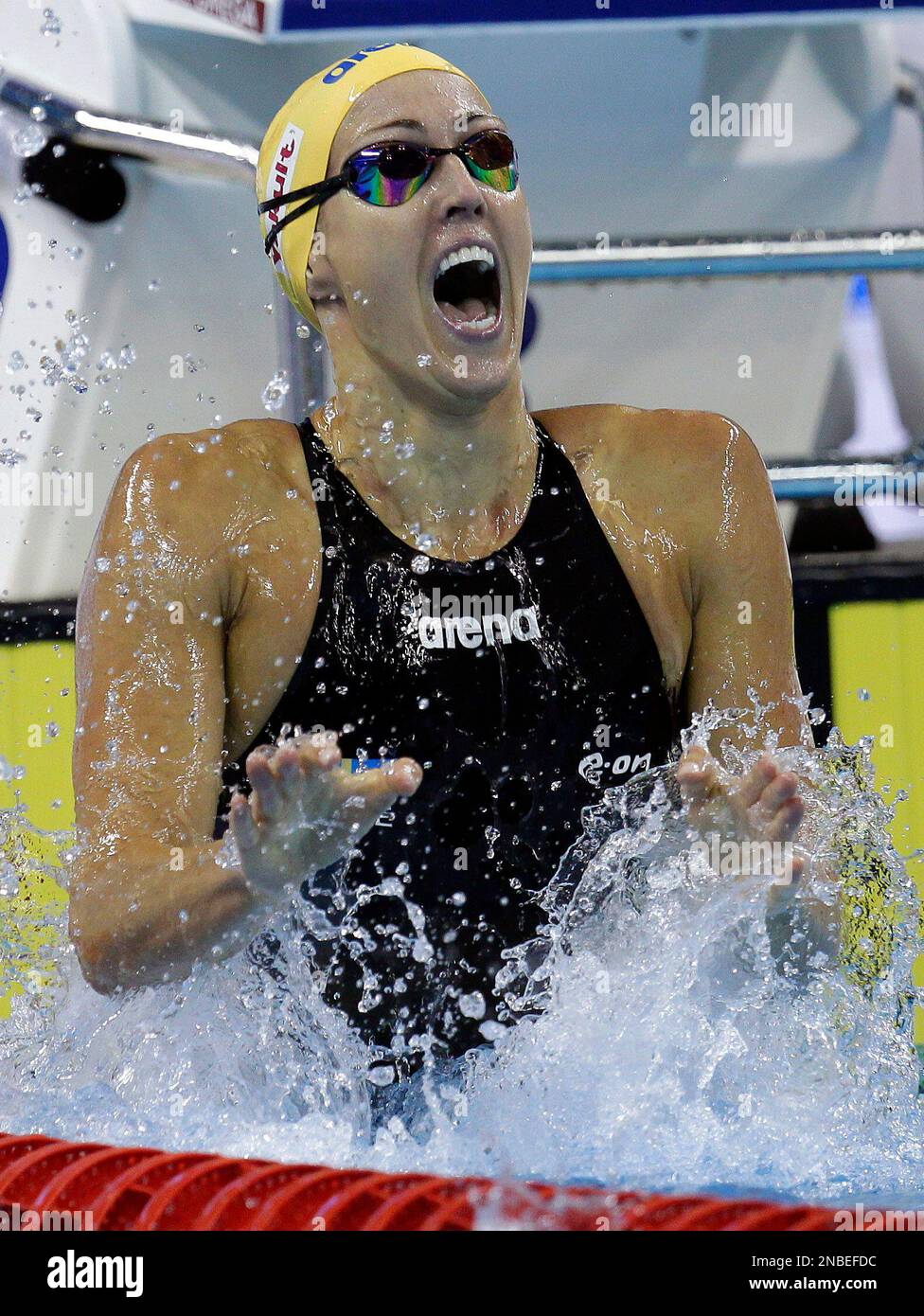 Sweden's Therese Alshammar celebrates after winning the women's 50m ...