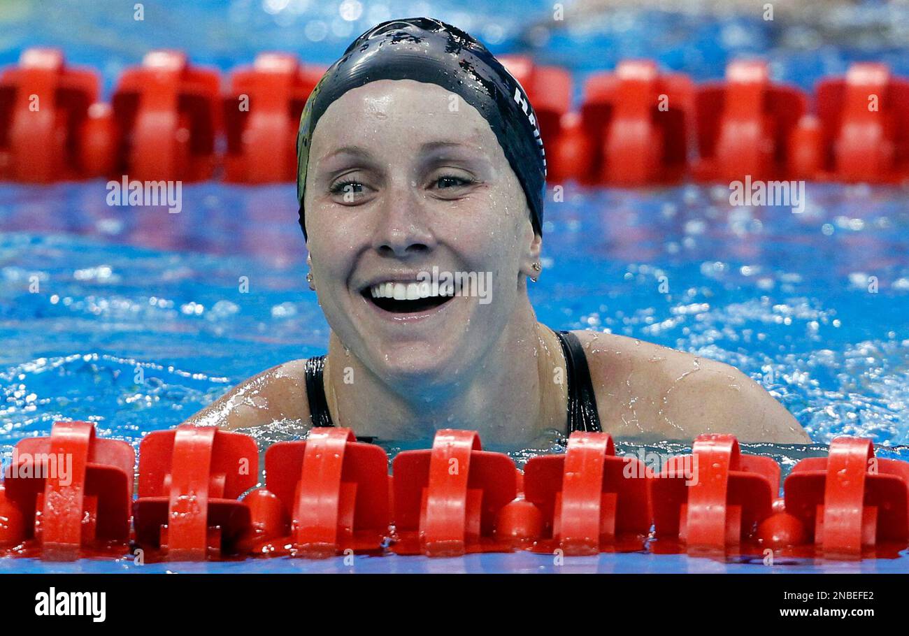 U.S. Jessica Hardy smiles after winning the gold medal in the women's ...
