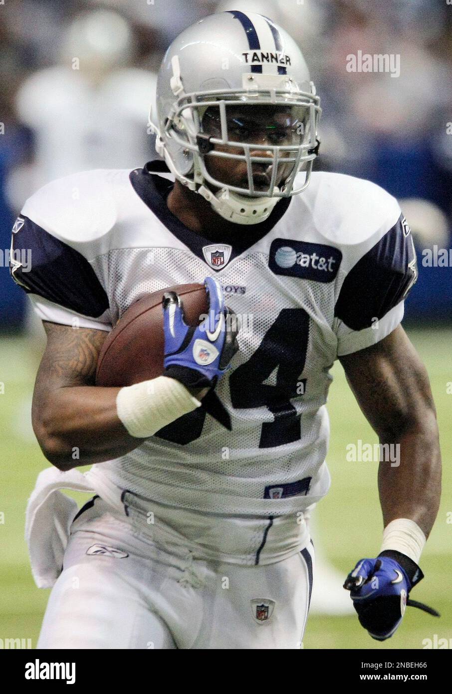Dallas Cowboys' Phillip Tanner runs a drill during NFL football ...