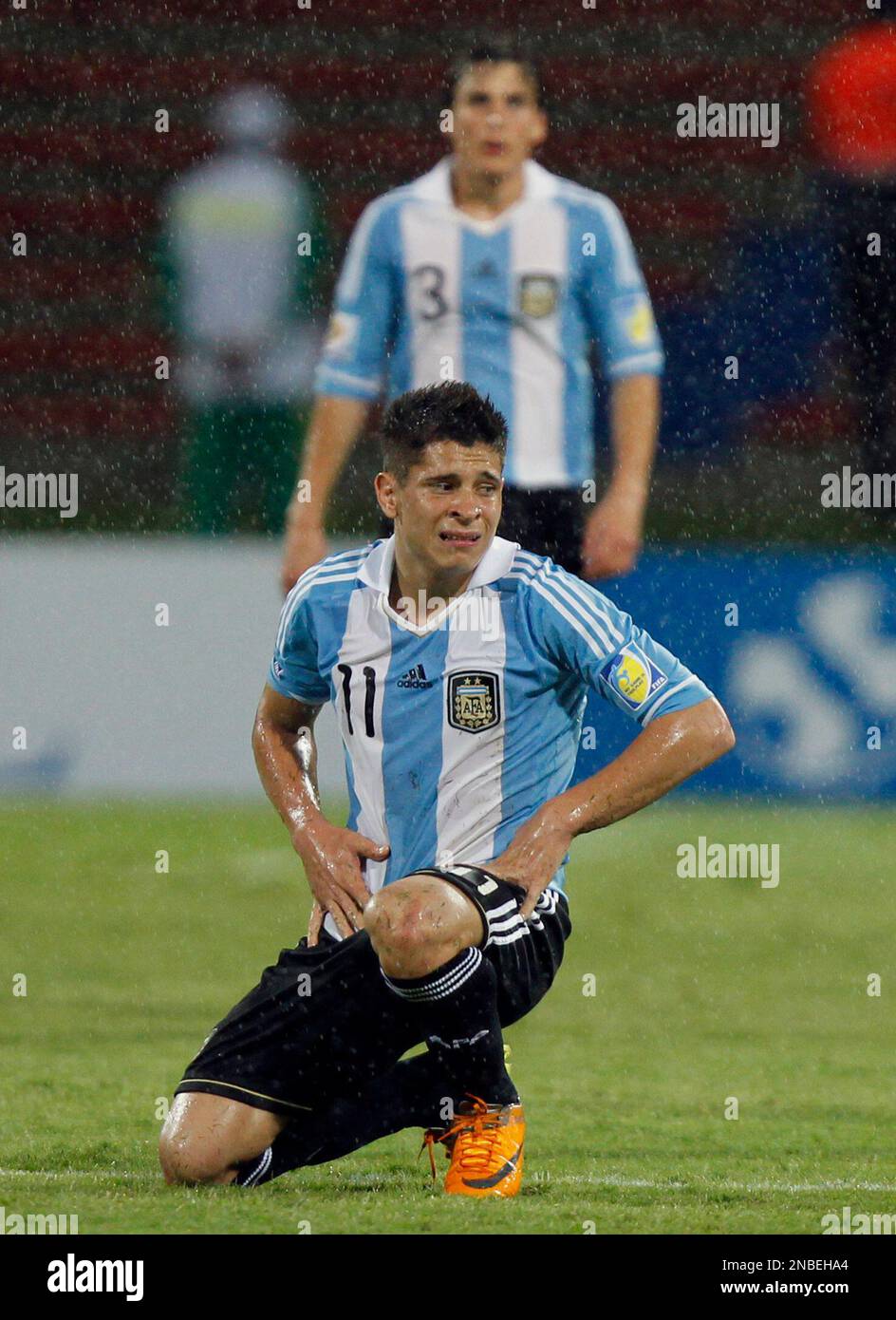 Argentina's Juan Iturbe reacts during a U-20 World Cup group F soccer ...