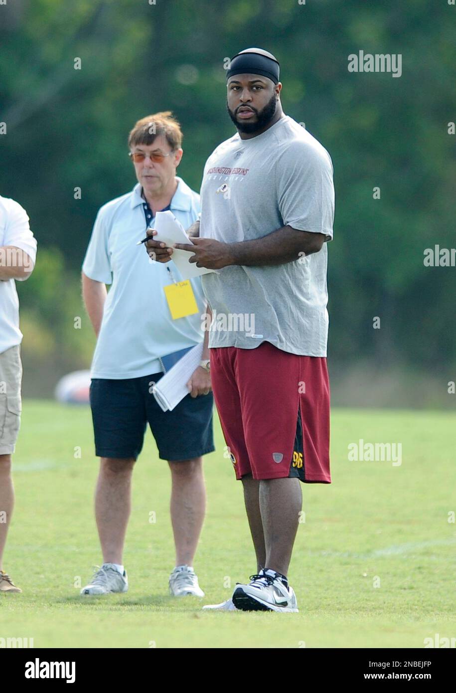 Barry Cofield Washington Redskins during practice at the NFL football ...