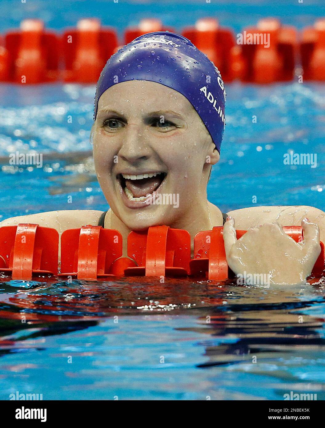Britain's Rebecca Adlington smiles after winning the women's 800m ...
