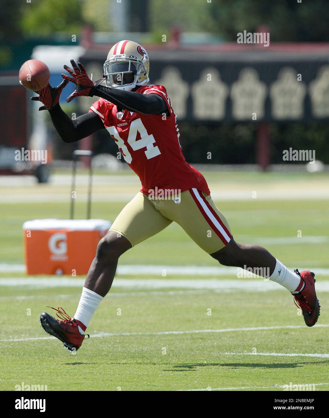 San Francisco 49ers wide receiver Josh Morgan practices during NFL ...