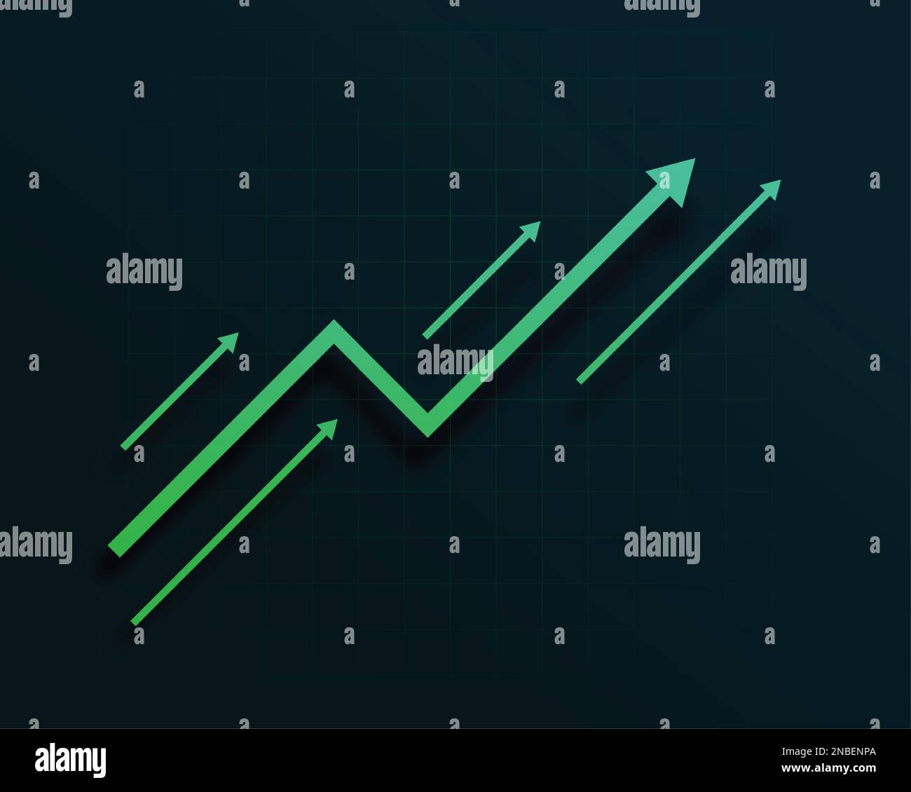 finance stock market upward green growth arrow background vector Stock Vector Image & Art - Alamy