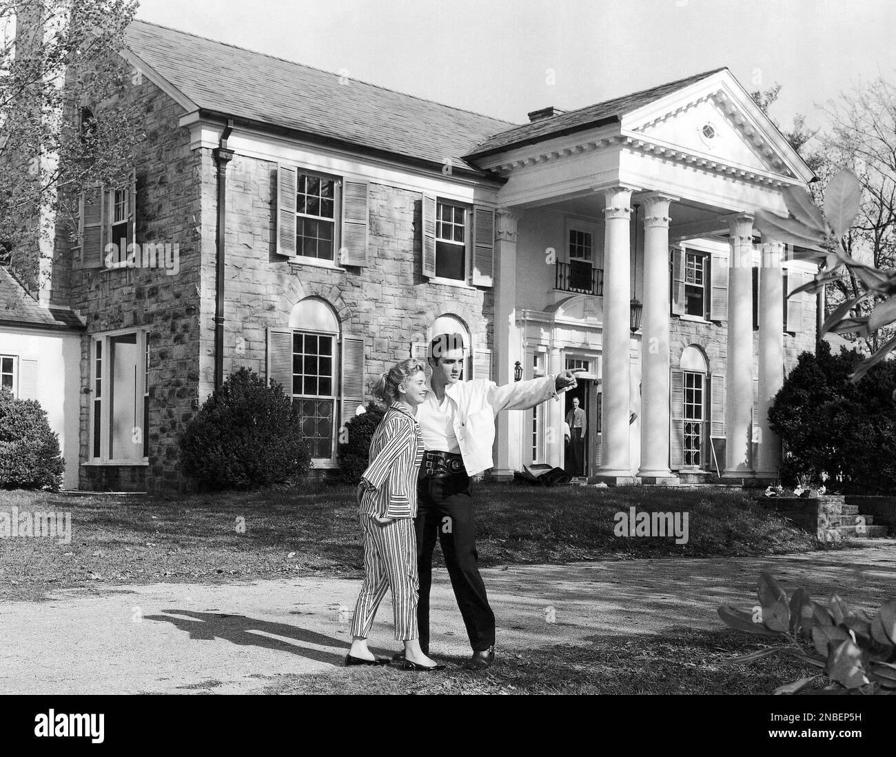 Elvis Presley with his girlfriend Yvonne Lime at his home Graceland in Memphis, Tennessee around ...