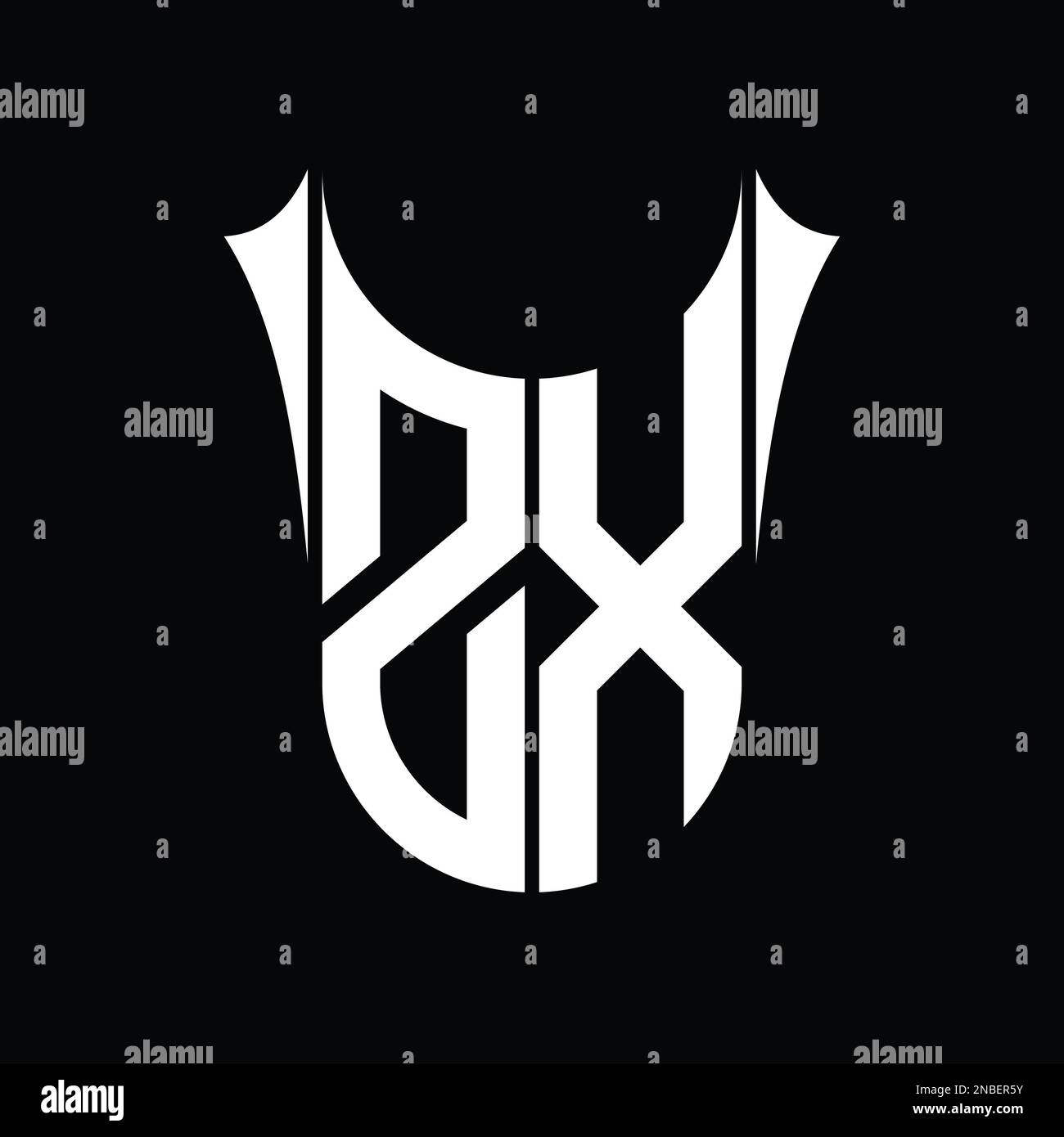 ZX Logo monogram shield sharp half round shape vector images design template Stock Photo - Alamy