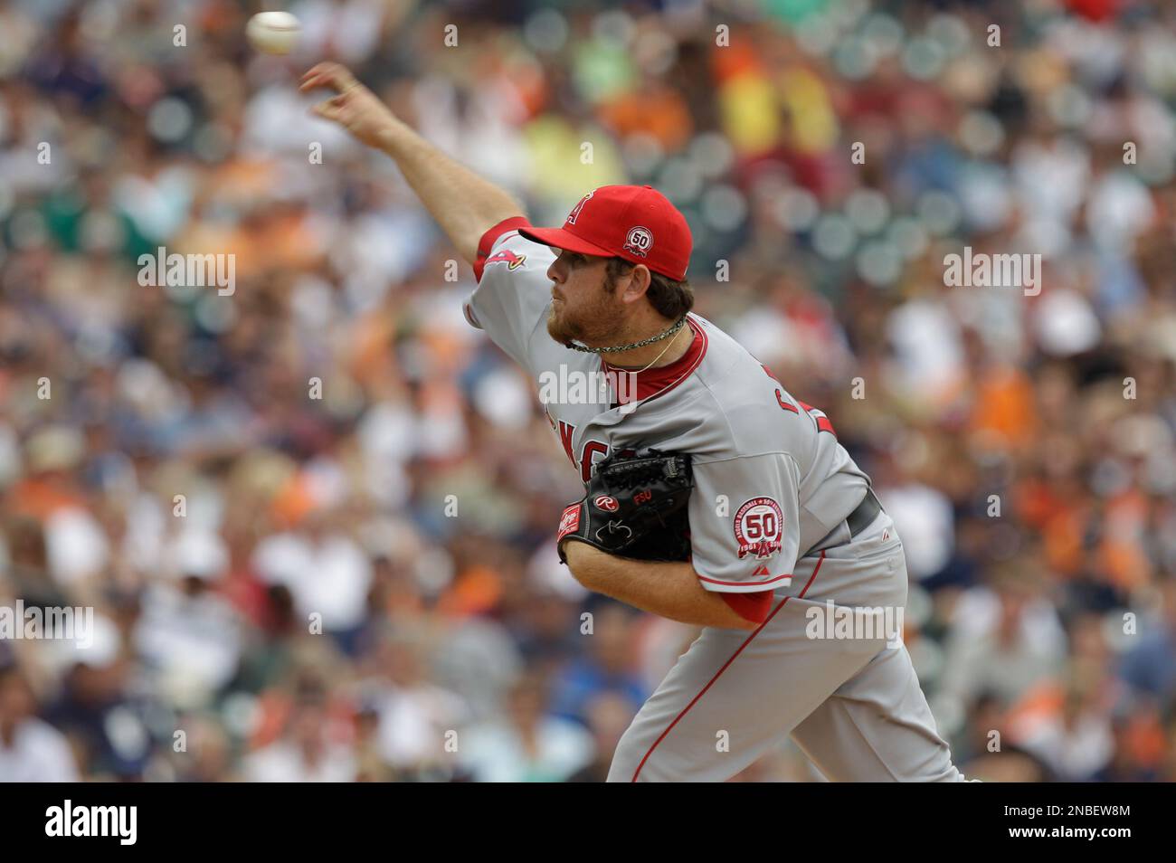 Los Angeles Angels relief pitcher Bobby Cassevah throws against the ...
