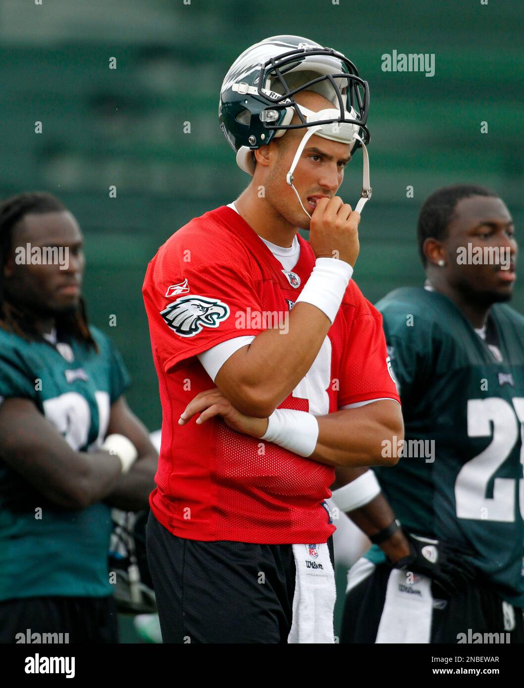 Philadelphia Eagles quarterback Mike Kafka watches a drill during NFL ...