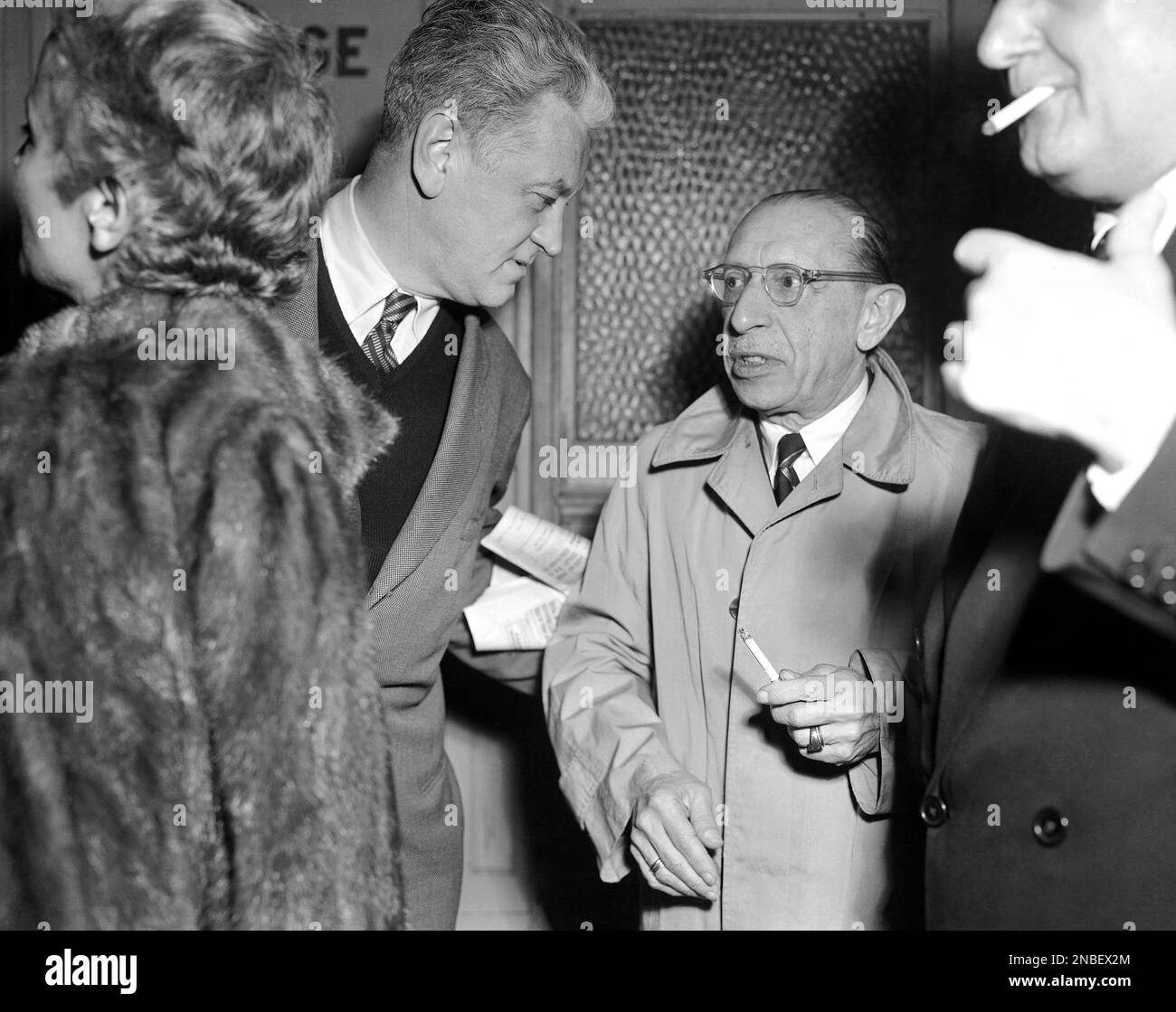 Igor Stravinsky, right, talks with festival president Nicolas Nabokov ...