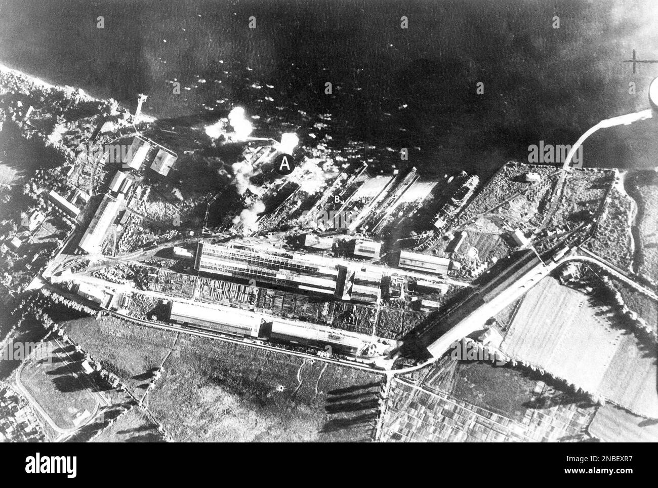 Shipyard at Le Trait in German occupied France on August 23, 1941 ...