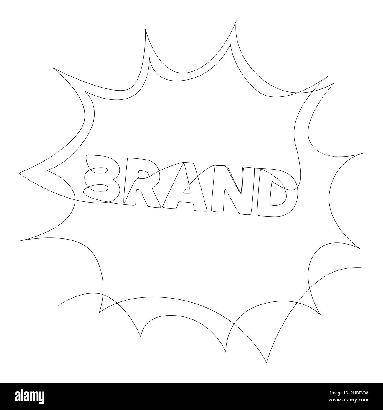 One Continuous Line Of Speech Bubble With Brand Text Thin Line Illustration Vector Concept