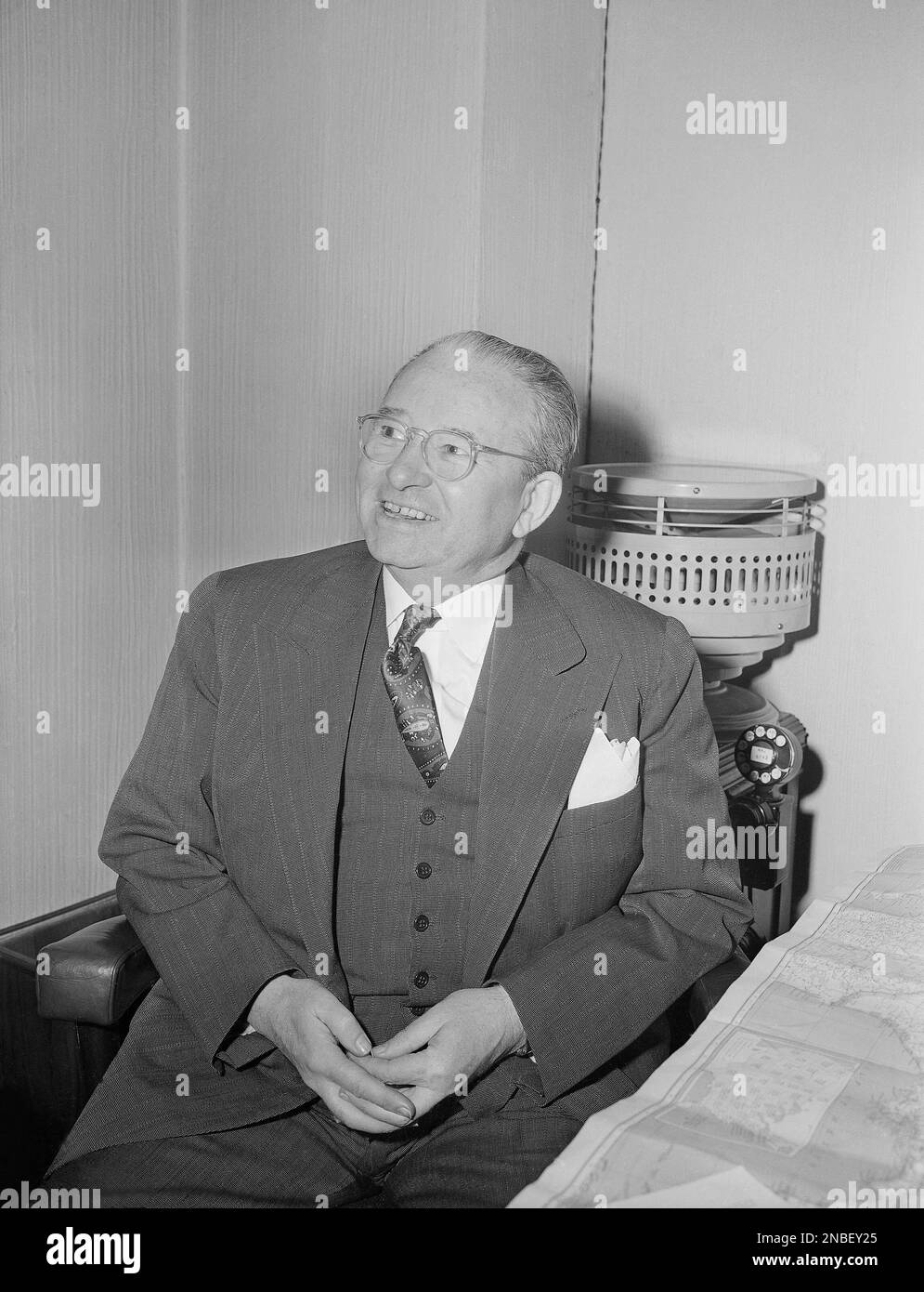 Arthur B. (Mickey) McBride, owner of the Cleveland Browns, of the new ...