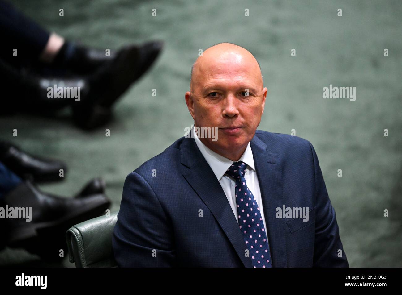 Australian Opposition Leader Peter Dutton reacts during House of ...