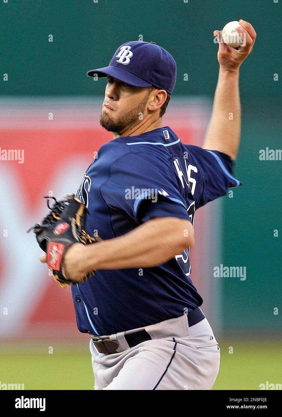 Tampa Bay Rays' James Shields works against the Oakland Athletics ...