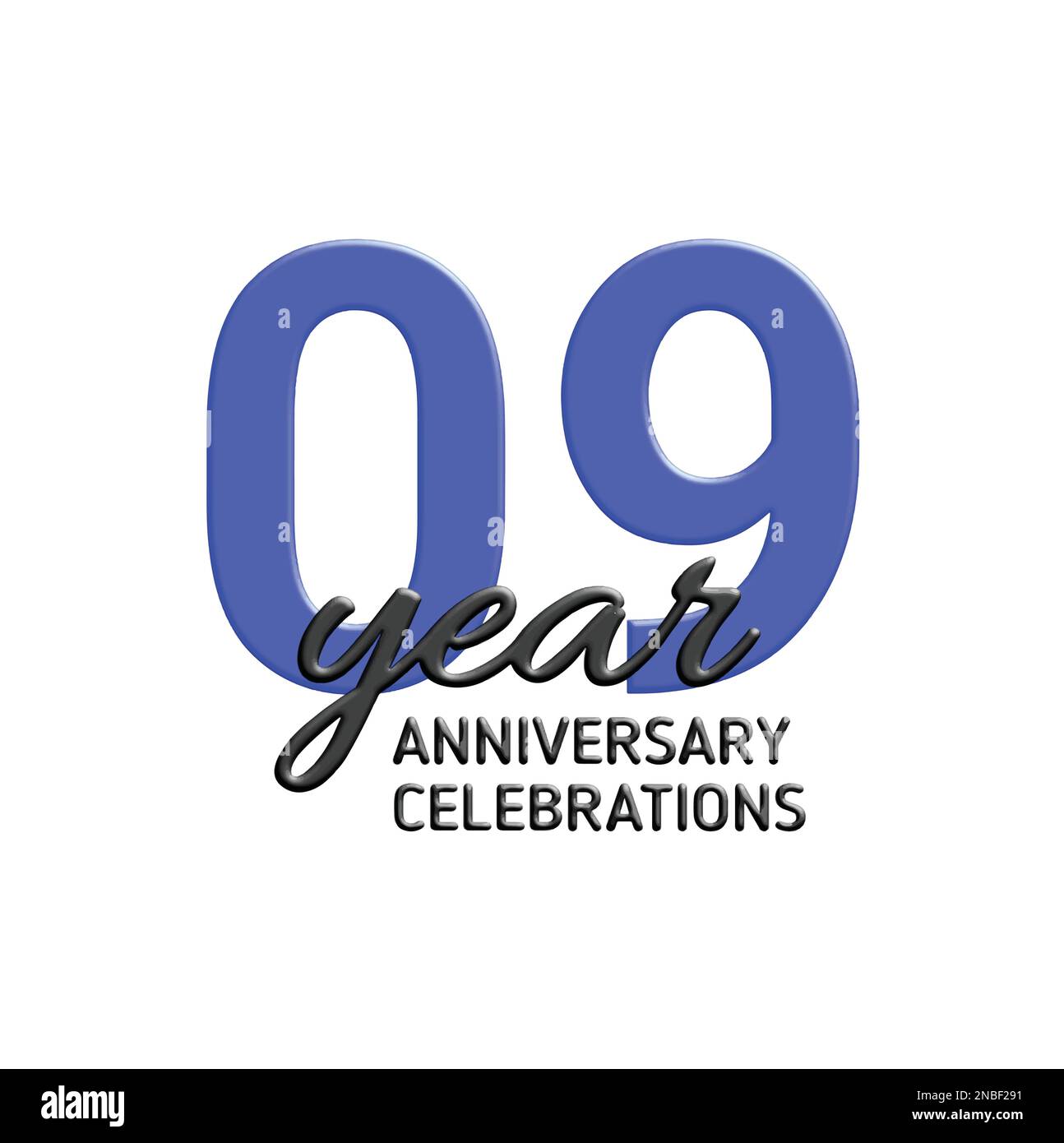 09th anniversary celebration logo design. Vector festive illustration ...