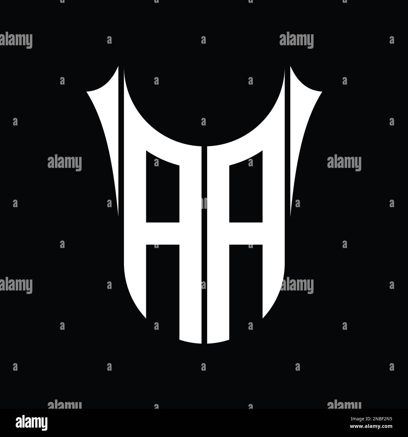 AA Logo monogram shield sharp half round shape vector images design template Stock Photo - Alamy