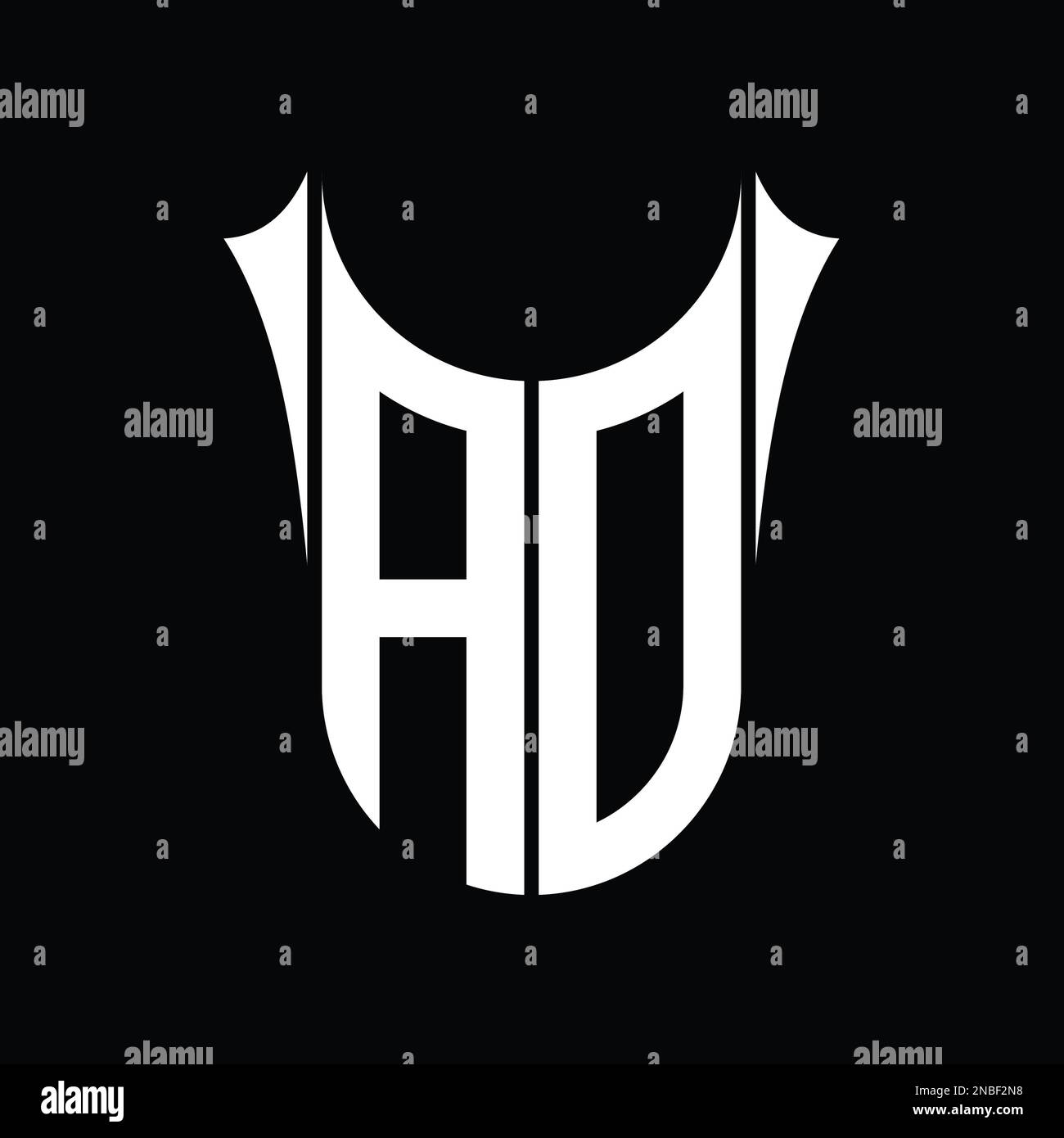 AD Logo monogram shield sharp half round shape vector images design template Stock Photo - Alamy