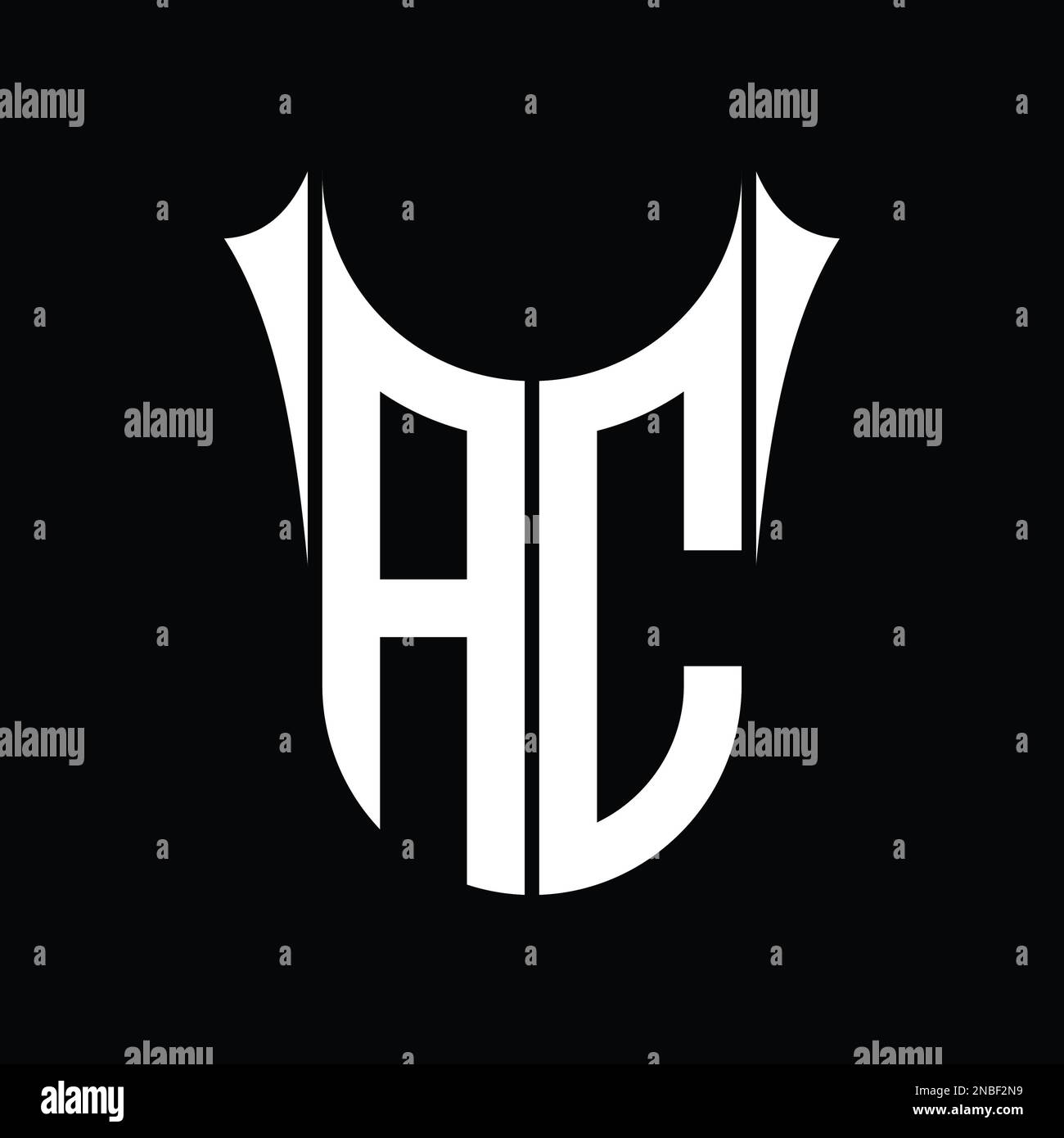 AC Logo monogram shield sharp half round shape vector images design template Stock Photo - Alamy