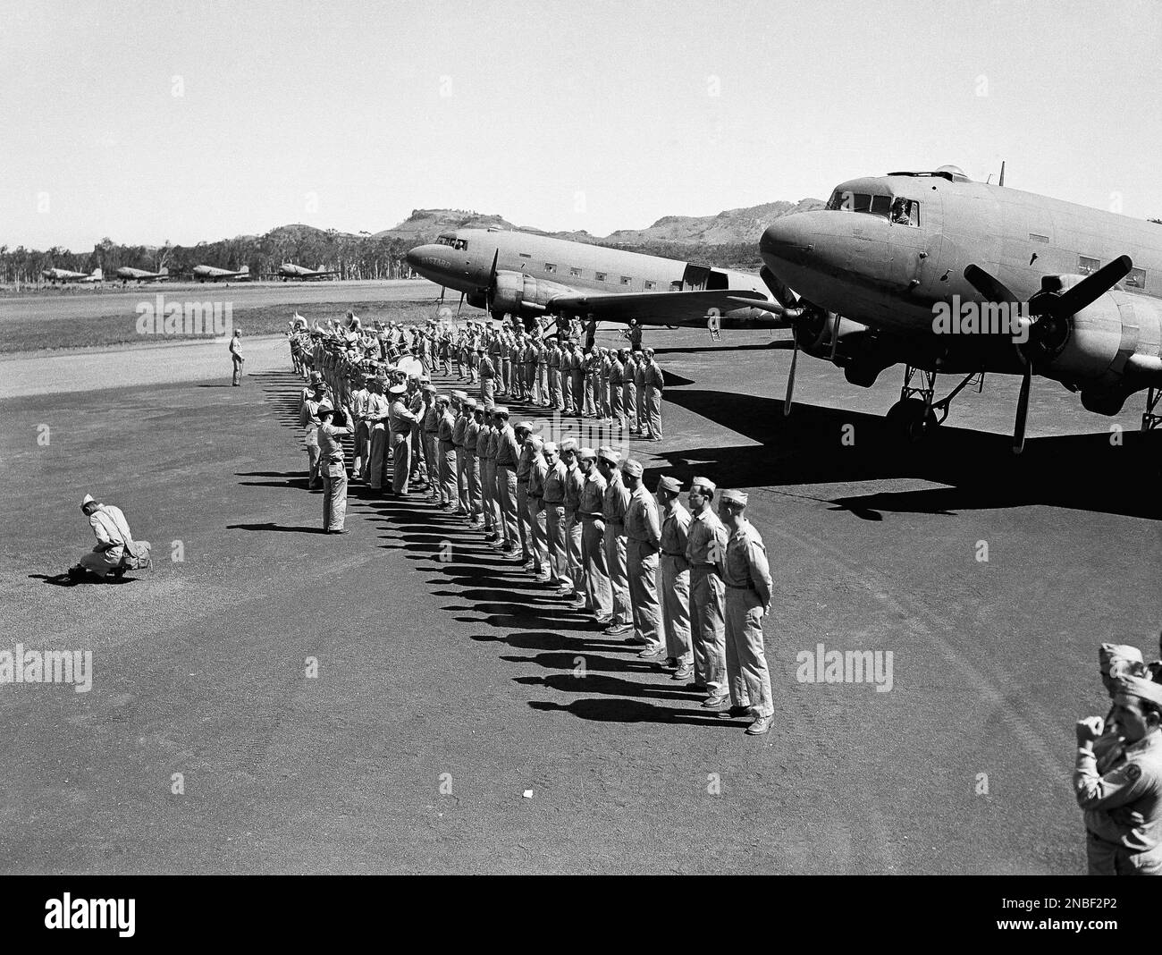 Members of the 13th Troop Carrier Squadron of 13th U.S. Army Air Force ...