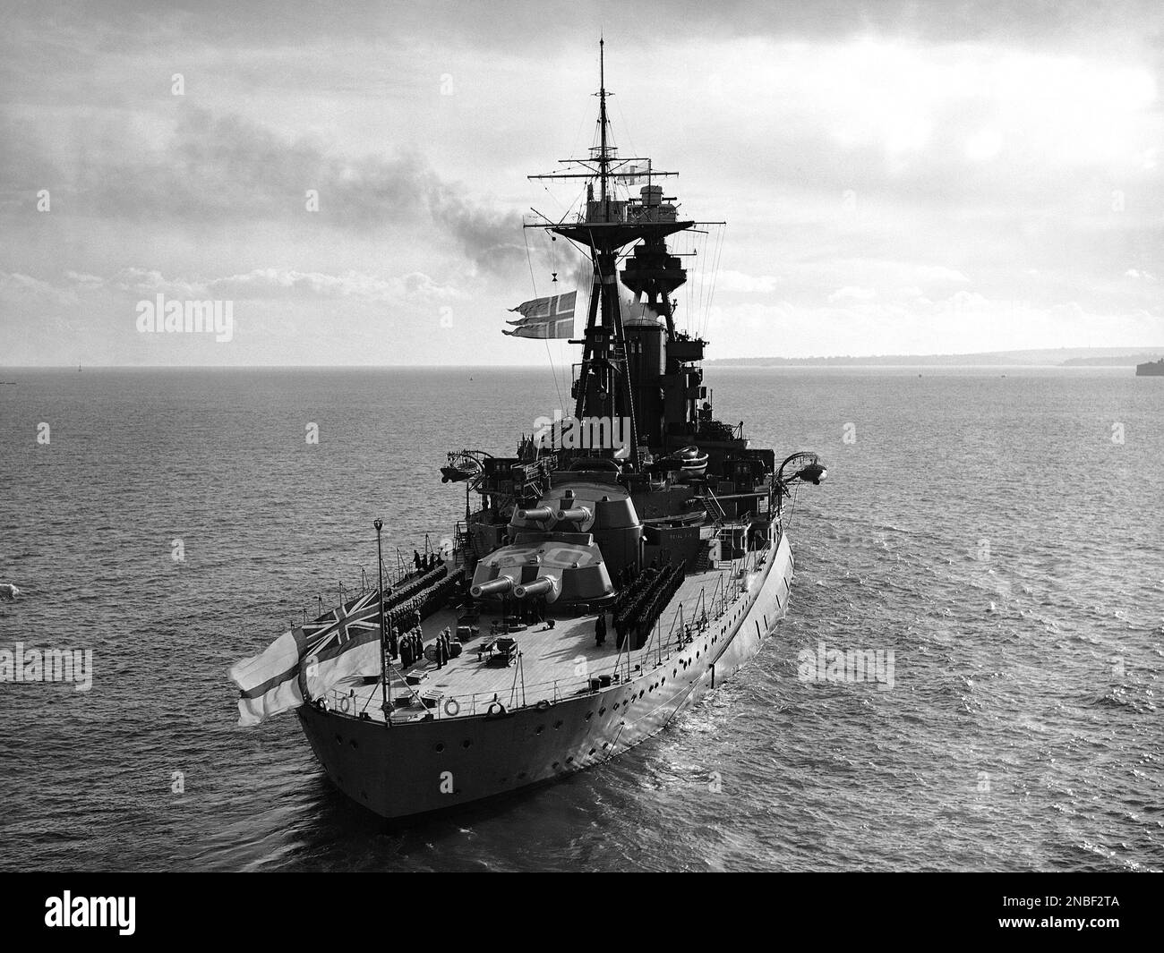 HMS Royal Oak, delayed by storm from sailing to Norway with Queen Maud ...