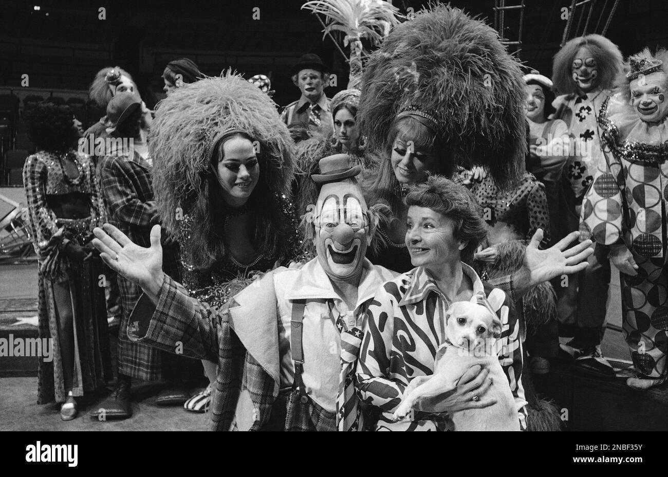 Lou Jacobs, center, whose face has appeared on Ringling Brothers and ...