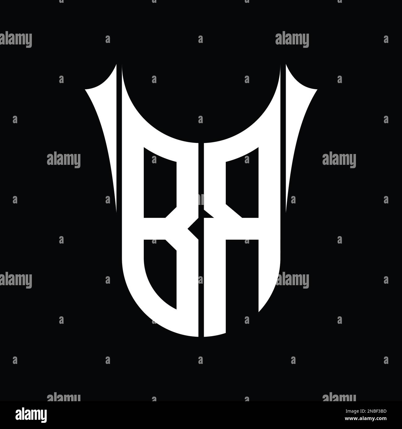 BR Logo monogram shield sharp half round shape vector images design template Stock Photo - Alamy